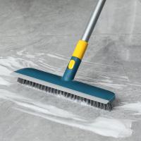 China Long Handle Floor Scrub Brush 45.3-55.9 inch Stiff Bristle Cleaning Brush for Bathroom for sale