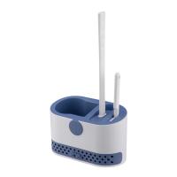 China Silicone Head TPR Toilet Bowl Cleaning Brush Set Wall Mounted Sustainable 230g for sale