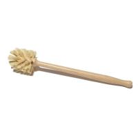 China Natural Sisal Bristles Wood Bathroom Scrub Brush Bamboo Toilet Cleaning Brush 34.5x6.5cm for sale