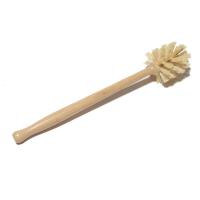 China Natural Sisal Bristles Wood Bathroom Scrub Brush Bamboo Toilet Cleaning Brush 34.5x6.5cm for sale