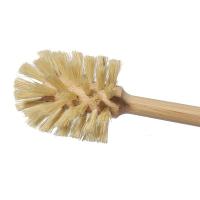 China Natural Sisal Bristles Wood Bathroom Scrub Brush Bamboo Toilet Cleaning Brush 34.5x6.5cm for sale