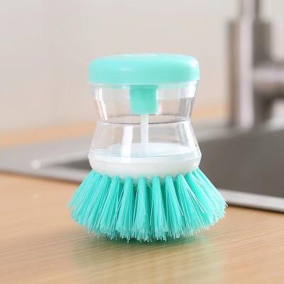 China Tpr Soap Dispensing Cleaning Brush Automatic Adding Press Button for sale