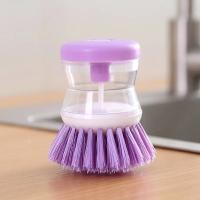 China Tpr Soap Dispensing Cleaning Brush Automatic Adding Press Button for sale