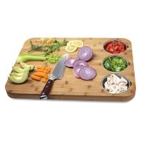 China Bamboo Butcher Block Cutting Board 22.4x16.2x1.5 Inches with Juice Groove for Kitchen Vegetables for sale