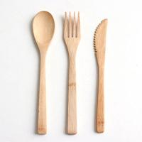 China Bamboo Wood Flatware Cutlery Set 16 Piece Portable Travel Fork Spoon Knife Reusable Eco Friendly Kitchen Utensils for sale