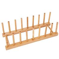 China Freestanding Bamboo Dish Rack , Bamboo Drying Rack 12.5x5x3.7 Inch for sale