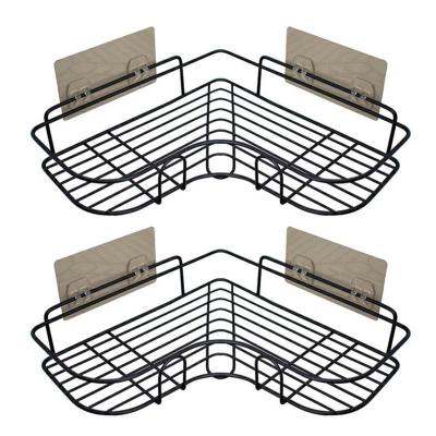 China Wall Mounted Sustainable Self Adhesive Bathroom Corner Shelf No Drilling Storage for sale