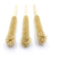 China Coconut Scrub Long Handle Bottle Cleaning Brush Wooden for sale