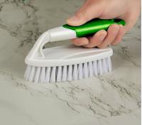 China Household Plastic Cloth Washing Brush 17x14.5x6cm with Handle Durable PBT Bristle for sale