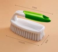 China Household Plastic Cloth Washing Brush 17x14.5x6cm with Handle Durable PBT Bristle for sale