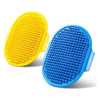 China Reusable Pet Hair Remover Brush Silicone Shower Bath Brush 26x12cm for Dogs Cats for sale