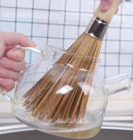 China Scrubbing 11.8 Inch Bamboo Dish Scrub Brush Home Restaurant Kitchen Tool for sale
