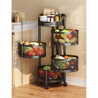 China 304 Stainless Steel Rotating Kitchen Storage Rack 3 4 5 Layers 66 lbs Capacity for sale
