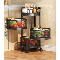 China 304 Stainless Steel Rotating Kitchen Storage Rack 3 4 5 Layers 66 lbs Capacity for sale