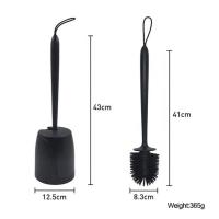 China Silicone Toilet Bowl Brush 53x12.6cm with Holder Non Scratch TPR Bristles for sale
