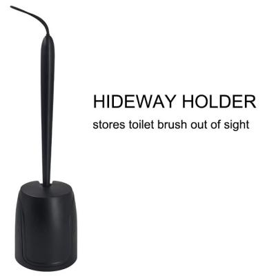 China Silicone Toilet Bowl Brush 53x12.6cm with Holder Non Scratch TPR Bristles for sale