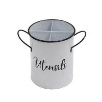 China Stainless Steel Cutlery Holder Rotating Kitchen Utensil Organizer 15.8cm Dia for sale