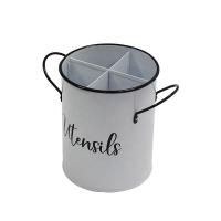 China Stainless Steel Cutlery Holder Rotating Kitchen Utensil Organizer 15.8cm Dia for sale