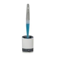China Wall Mount TPR Silicone Toilet Brush Refillable Liquid Soap Dispenser 43cm for sale