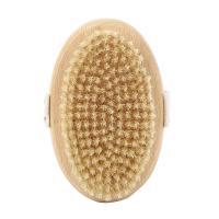 China Dry Exfoliating Silicone Back Bamboo Shower Brush Wooden for sale