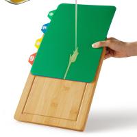 China Bamboo Cheese Board Set 4 in 1 Food Safety Plastic Cutting Board 14.37x8.93 Inch for sale