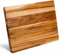 China Large Teak Wood Cutting Board 20x15x1.5 Inches Reversible Juice Groove Carving Block for sale