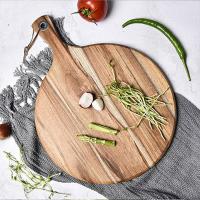 China Natural Acacia Wood Cutting Board 41x30x1.5cm Round Chopping Board for Kitchen for sale