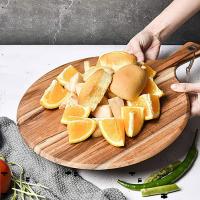 China Natural Acacia Wood Cutting Board 41x30x1.5cm Round Chopping Board for Kitchen for sale