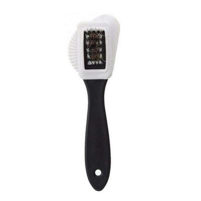 China Deerskin Three-Sided Shoe Brush for Suede Nubuck Cleaning 15.7cm Boot Brush for sale