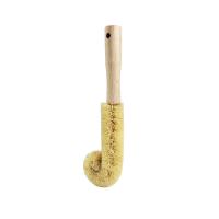 China Wooden Coconut Cleaning Brush 20x4x4cm for Cups Decanters Bottles Kitchen Dish Scrubber for sale