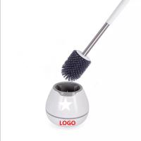 China Kingwell Silicone Toilet Brush Set with Holder Bathroom Cleaning Tool 12x15x12cm for sale
