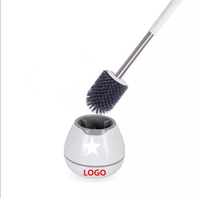 China Kingwell Silicone Toilet Brush Set with Holder Bathroom Cleaning Tool 12x15x12cm for sale