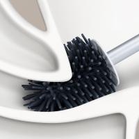 China Kingwell Silicone Toilet Brush Set with Holder Bathroom Cleaning Tool 12x15x12cm for sale
