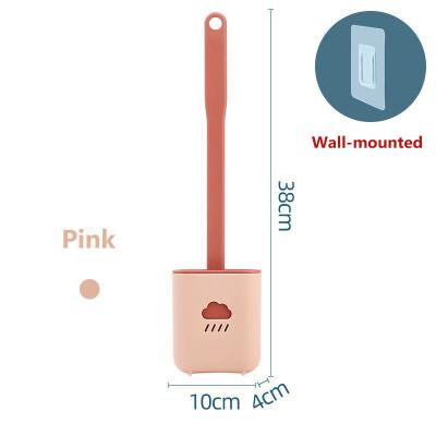 China 38x10x4cm Silicone Toilet Brush and Holder Set for Hotel Bathroom Cleaning for sale