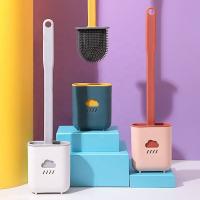 China 38x10x4cm Silicone Toilet Brush and Holder Set for Hotel Bathroom Cleaning for sale