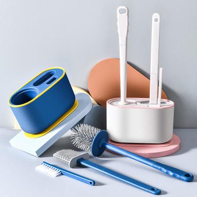 China Soft Pp Tpr Toilet Cleaning Brush With Soap Dispenser for sale