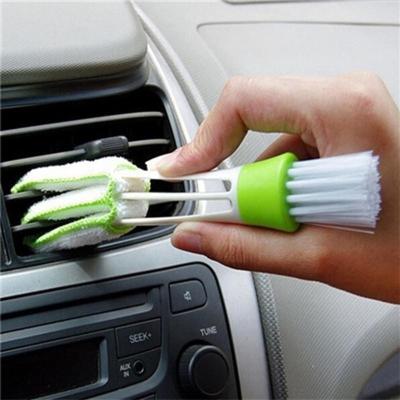 China 2 in 1 Car Air Vent Cleaning Brush 16.5x3.5cm OPP Bag Double Slider Window Brush for sale