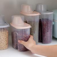 China 1kg Airtight Rice Container PP Plastic Food Storage Box for Cereals Beans Kitchen for sale