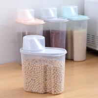 China 1kg Airtight Rice Container PP Plastic Food Storage Box for Cereals Beans Kitchen for sale