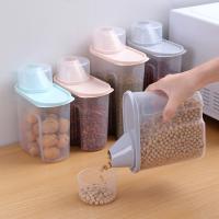 China 1kg Airtight Rice Container PP Plastic Food Storage Box for Cereals Beans Kitchen for sale