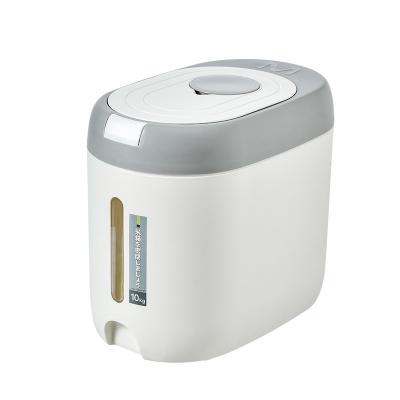 China Kitchen Transparent 10kg Grain Storage Container Round Rotating for sale