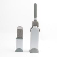 China Abs Dog Grooming Brush Blue Gray Self Cleaning for sale