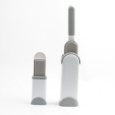 China Abs Dog Grooming Brush Blue Gray Self Cleaning for sale
