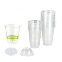 China Recyclable 12oz Plastic Coffee Cups With Straw for sale