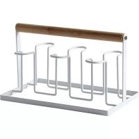 China Stainless Steel Inverted Glass Holder 6 Branch Kitchen Cup Rack Drain Storage Organizer for sale