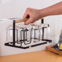 China Stainless Steel Inverted Glass Holder 6 Branch Kitchen Cup Rack Drain Storage Organizer for sale