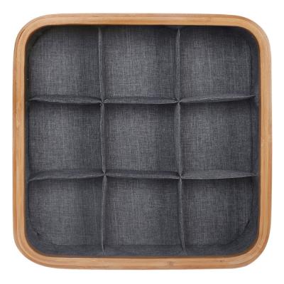 China Bamboo Frame Collapsible Home Clothing Organizer Gray Color for sale
