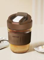 China Glass Coffee 400ml 550ml Portable Water Cup / Mug for sale