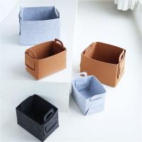 China Household Large Foldable 12mm Felt Storage Basket With Handle for sale