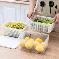 China BPA Free PP Refrigerator Organizer Bin 23x16.5x10.5cm 3L Clear Airtight Storage Container for sale